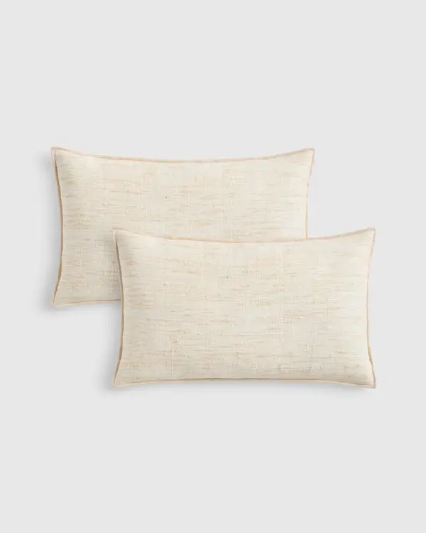 Quince Raw Silk Textured Pillow Cover - Ivory