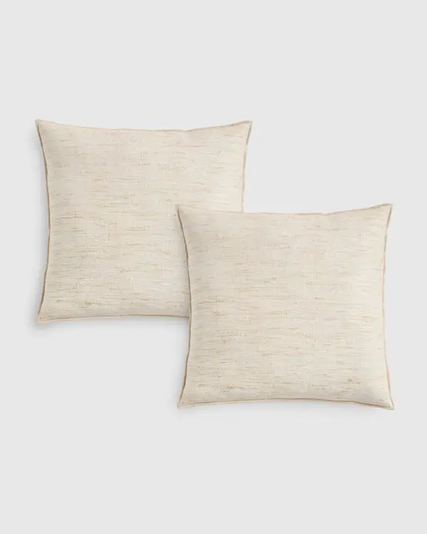 Quince Raw Silk Textured Pillow Cover - Ivory