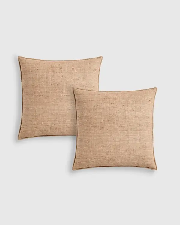 Quince Raw Silk Textured Pillow Cover - Sand