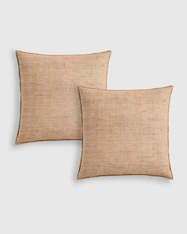 Quince Raw Silk Textured Pillow Cover - Sand