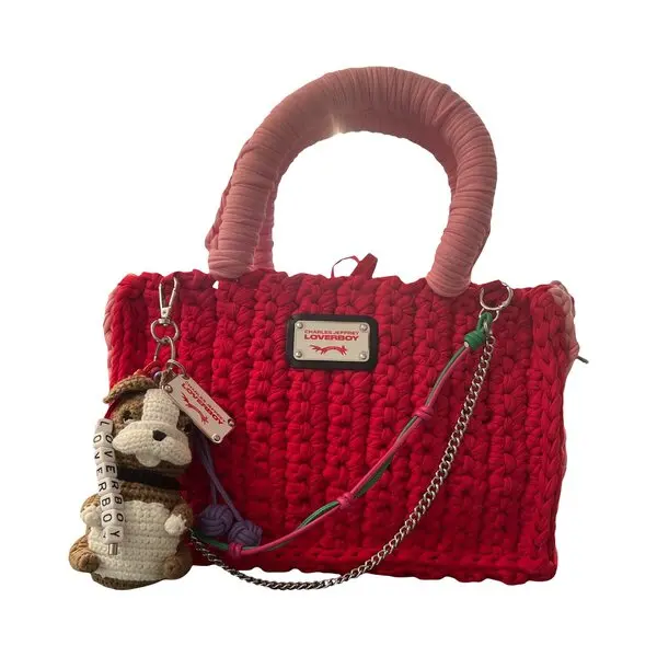 CHARLES JEFFREY Bucket Bag With Bulldog Charm - Red