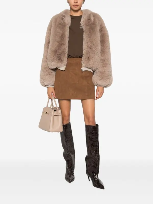 DUNST Suede Effect Mini Skirt