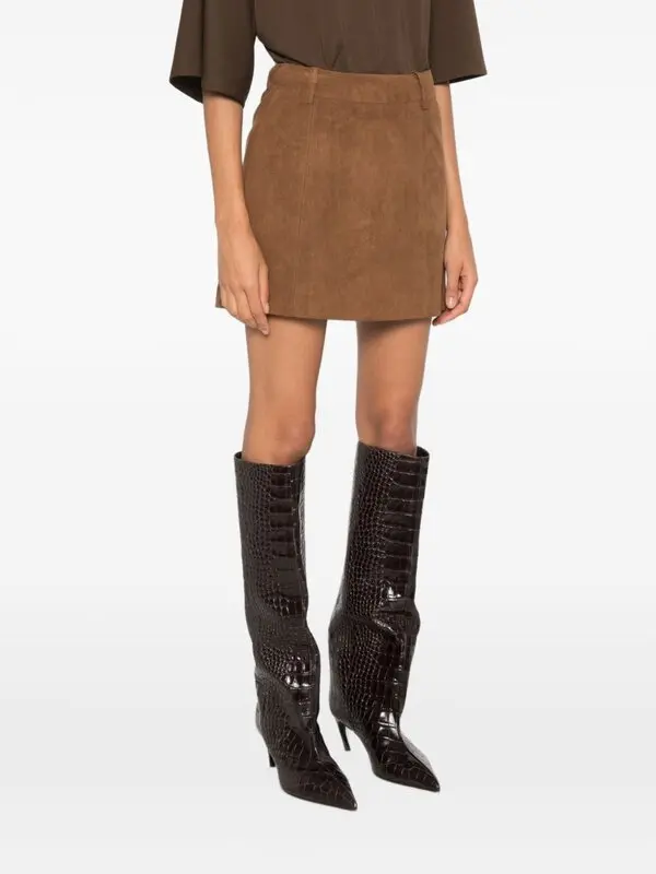 DUNST Suede Effect Mini Skirt
