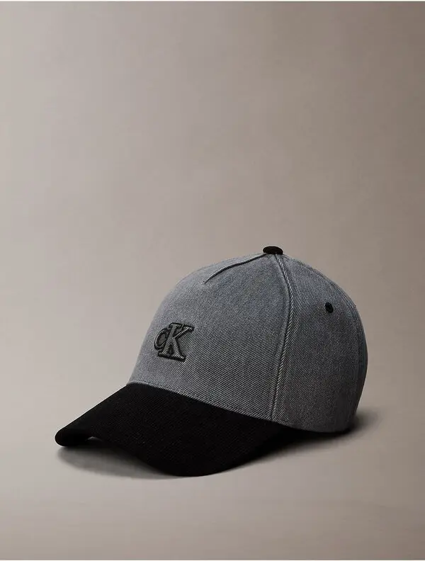 Calvin Klein Denim Corduroy Monogram Cap - Dark Grey