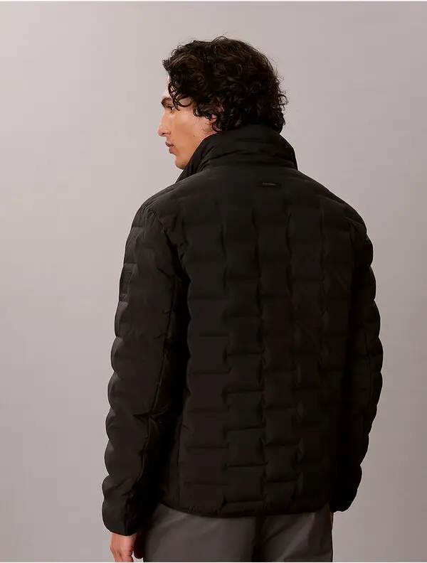 Calvin Klein Quilted Mock Neck Down Puffer Jacket - Black