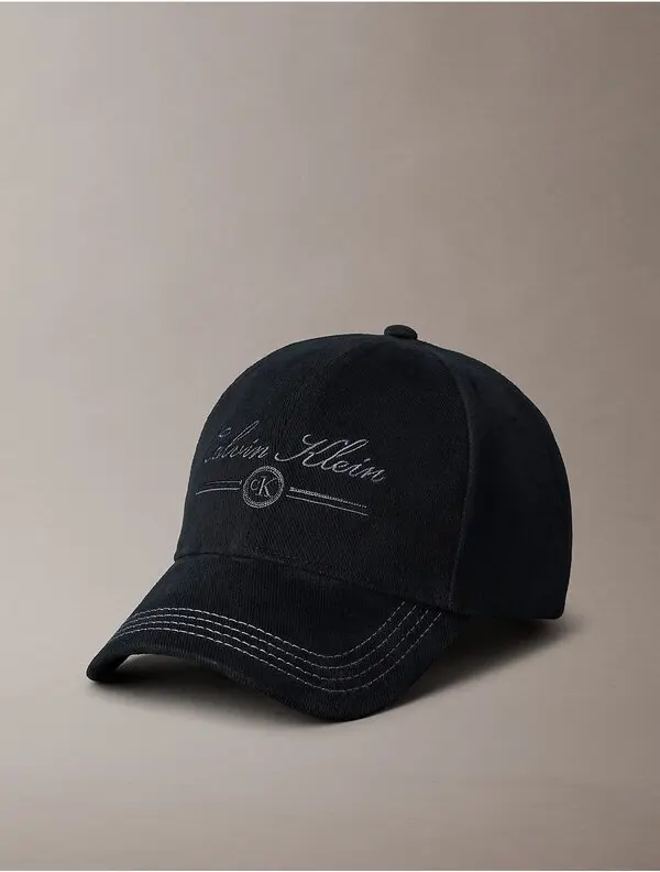 Calvin Klein Embroidered Graphic Logo Cap - Black