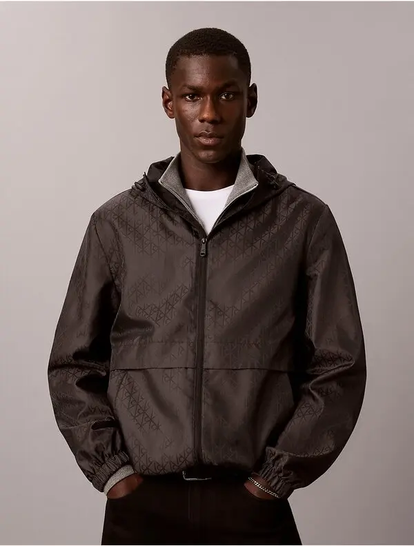Calvin Klein Emblem Logo Nylon Windbreaker Jacket