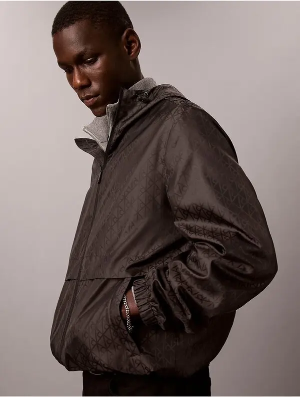 Calvin Klein Emblem Logo Nylon Windbreaker Jacket