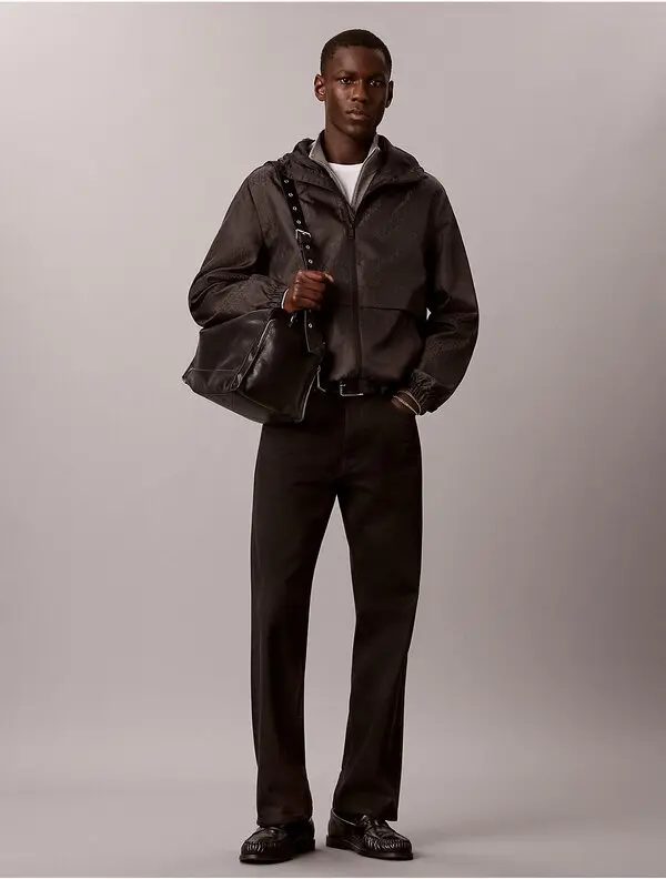 Calvin Klein Emblem Logo Nylon Windbreaker Jacket
