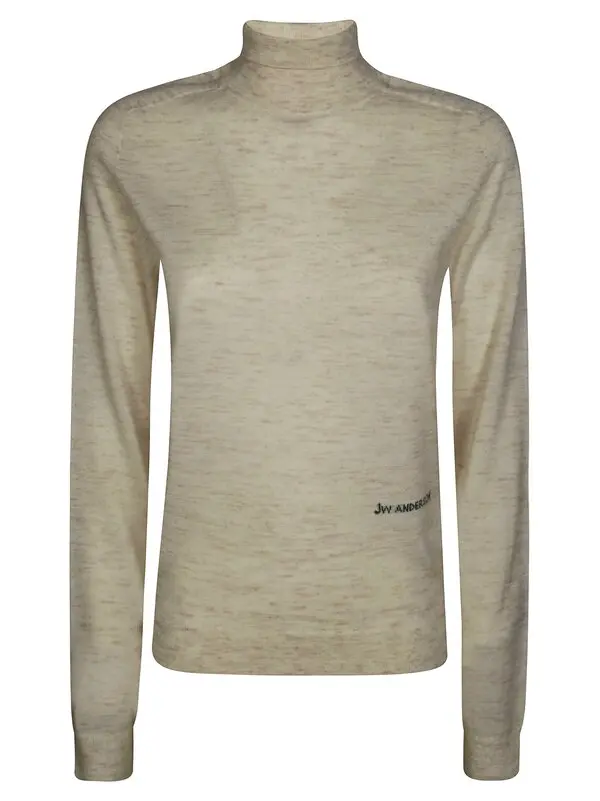 JW Anderson Turtleneck Jumper In Wool Blend - Bianco
