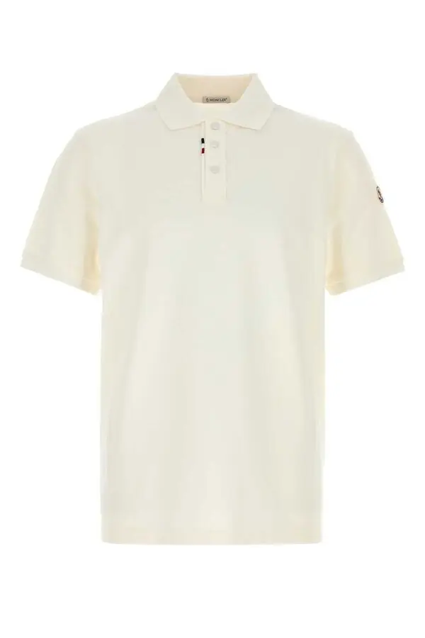 Moncler Cotton Piquet Polo Shirt For - Blue