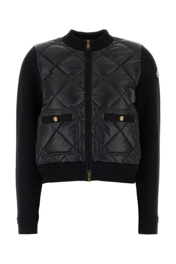 Moncler Cotton Cardigan With Down Lining And Feather Padding