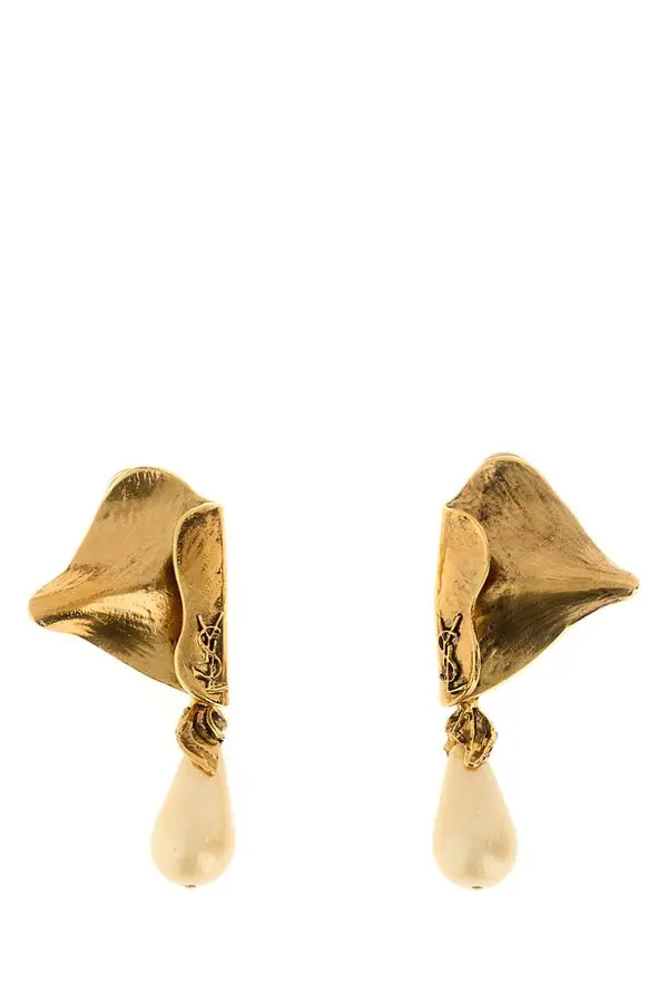 Saint Laurent Cassandre Metal Earrings - Gold
