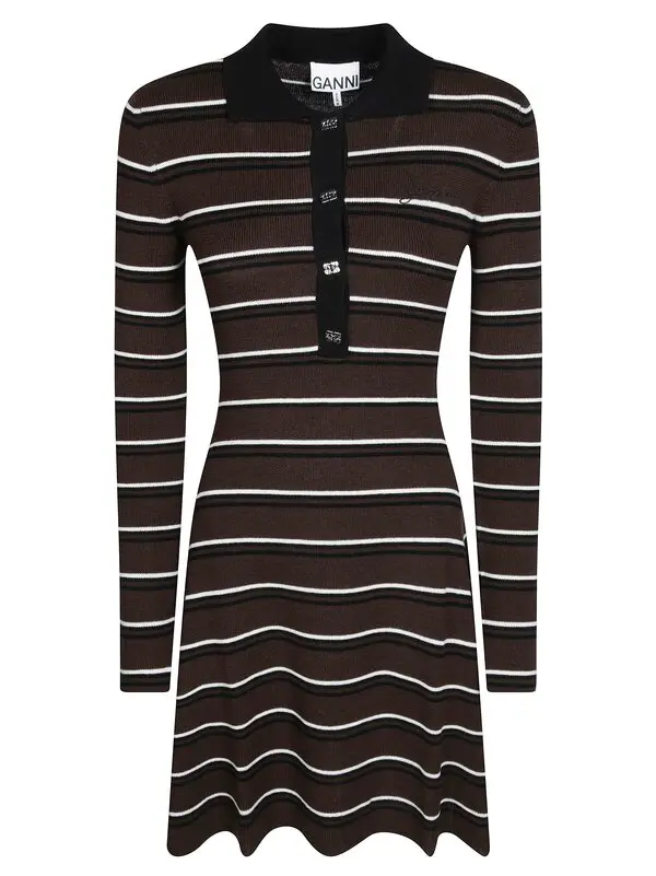 GANNI Mini Ribbed Merino Gown