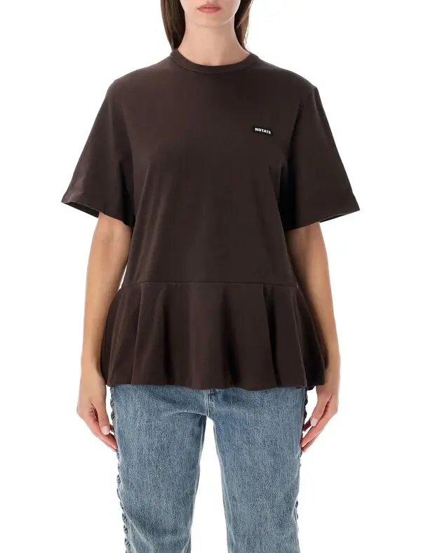 ROTATE BY BIRGER CHRISTENSEN Peplum Hem T-shirt