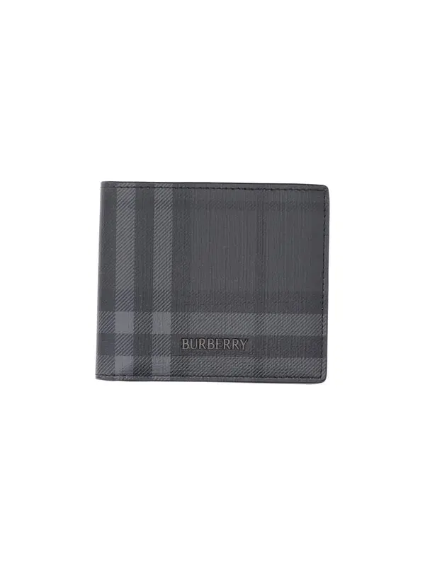 Burberry Check Print Bifold Wallet - Grey