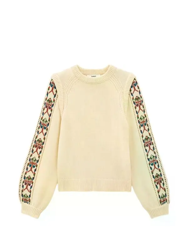 Ba&sh Geometric-pattern Puff-sleeve Knit