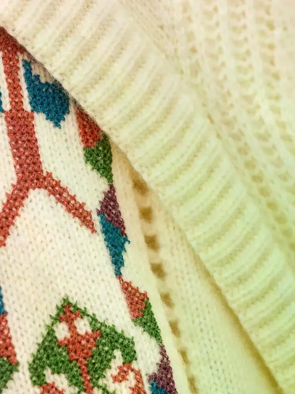 Ba&sh Geometric-pattern Puff-sleeve Knit