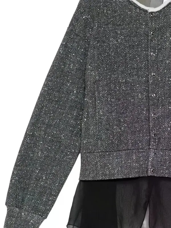 Undercover Herringbone-pattern Layered Cardigan