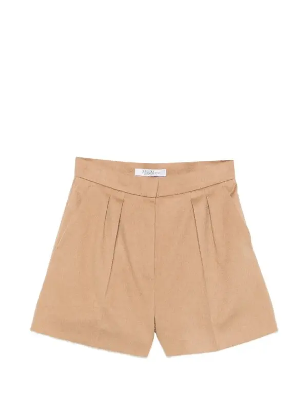Max Mara Camel Hair Shorts With Zip And Hook Closure