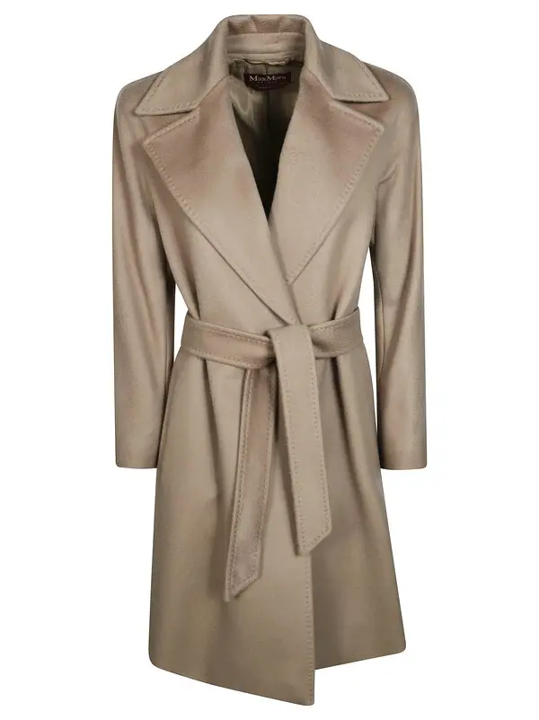 Max Mara Belted Overcoat - Marrone