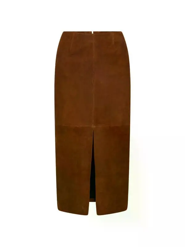 ROTATE BY BIRGER CHRISTENSEN Suede Midi Pencil Skirt