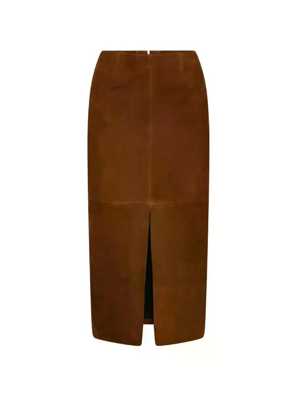 ROTATE BY BIRGER CHRISTENSEN Suede Midi Pencil Skirt - Brown