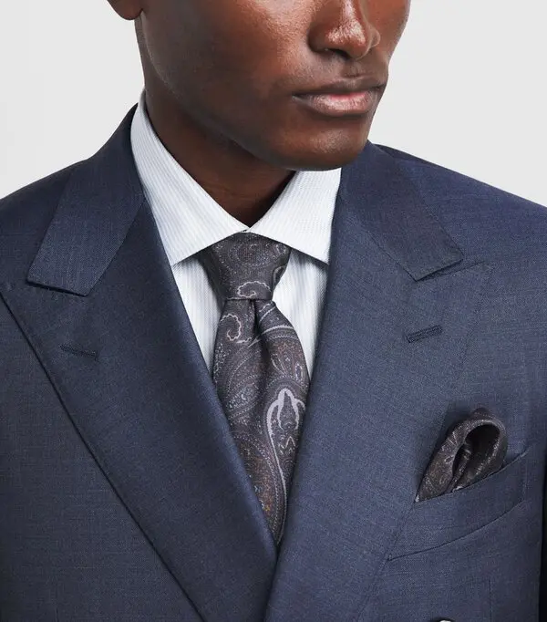 Corneliani Silk Necktie And Pocket Square Set - Grey