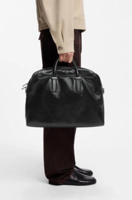 BOSS Emed Logo Holdall In Leather