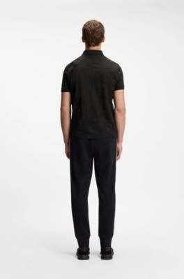 BOSS Regular-fit Cotton Knit Polo With 3d Jacquard Design
