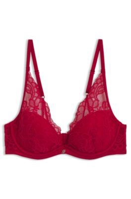 BOSS Underwire Bra With Lace Trim