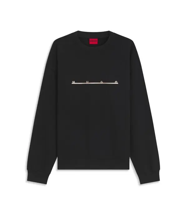 Hugo Cotton Sweatshirt With Spaced Logo Print