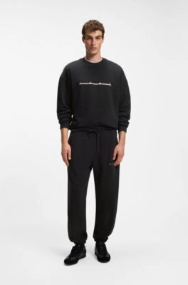 Hugo Cotton Sweatshirt With Spaced Logo Print