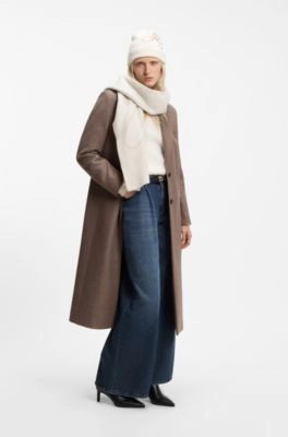 Hugo Wool-blend Scarf With Logo Jacquard