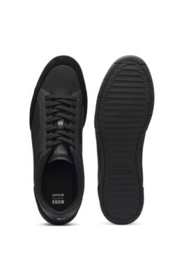 BOSS Mixed-material Sneakers With Stitched Detailing