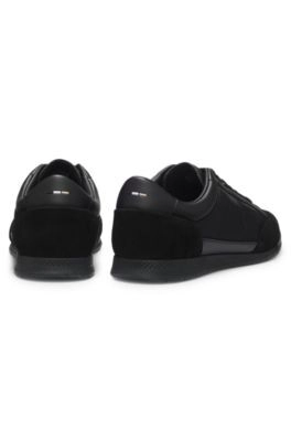 BOSS Mixed-material Sneakers With Stitched Detailing