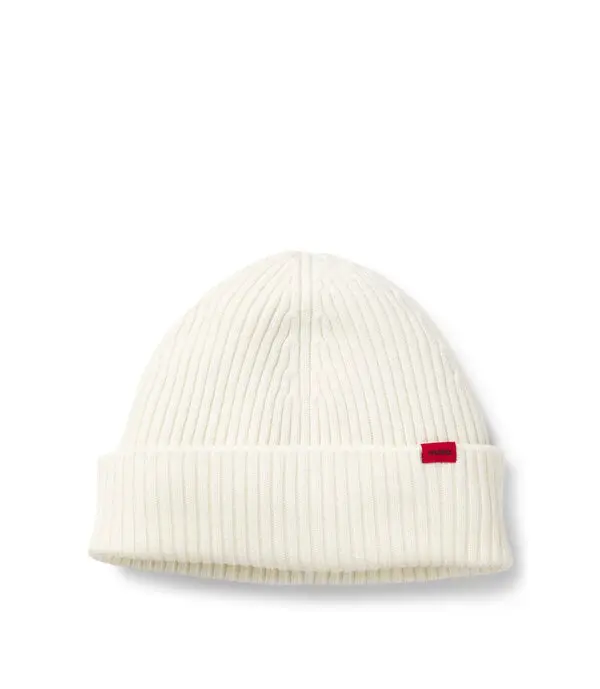Hugo Virgin-wool Beanie With Logo Label