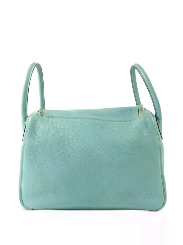 Hermès 30 Lindy Leather Tote Bag - Blue