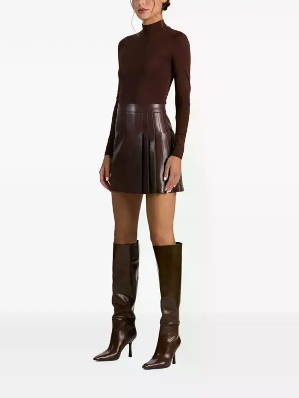 Alice + Olivia Pleated Long-sleeve Dress