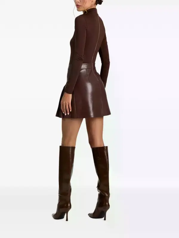 Alice + Olivia Pleated Long-sleeve Dress