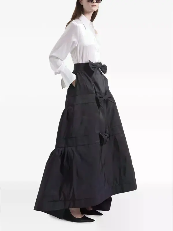 Nina Ricci Bow-embellished Tiered Maxi Skirt