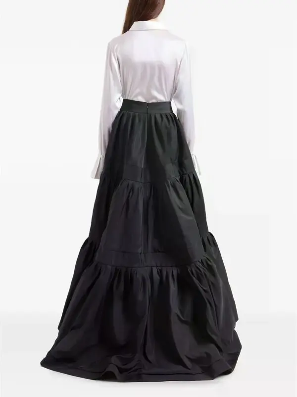 Nina Ricci Bow-embellished Tiered Maxi Skirt