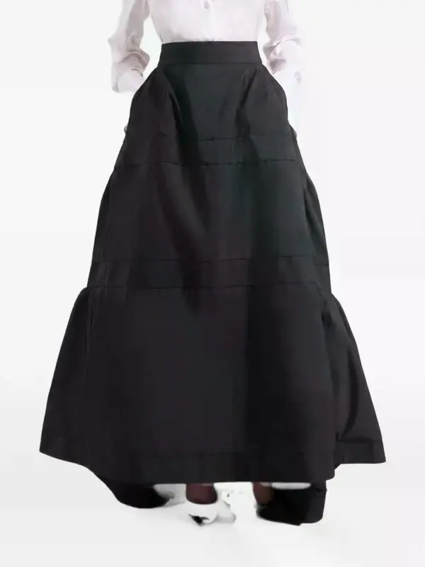 Nina Ricci Bow-embellished Tiered Maxi Skirt - Black