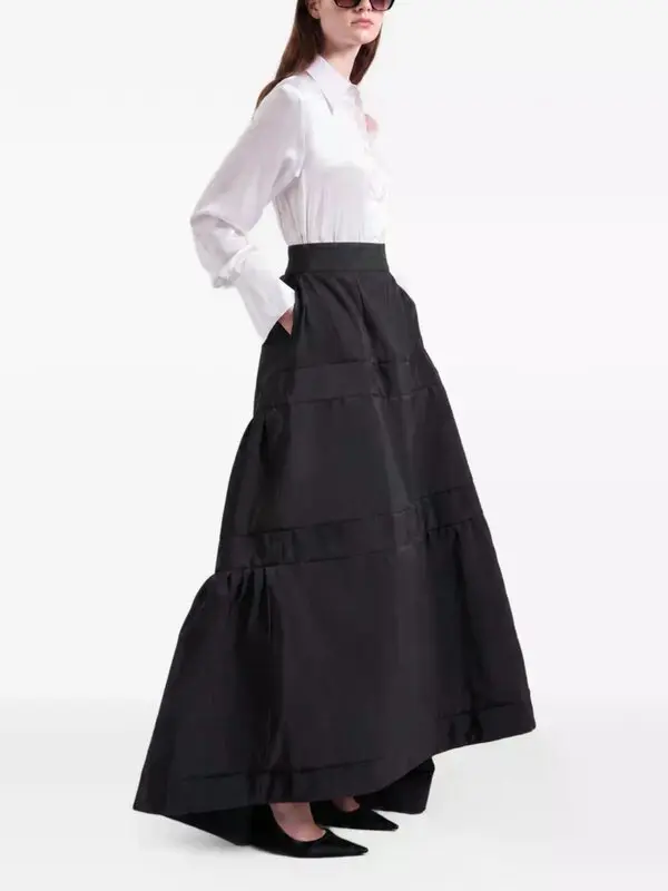 Nina Ricci Bow-embellished Tiered Maxi Skirt - Black