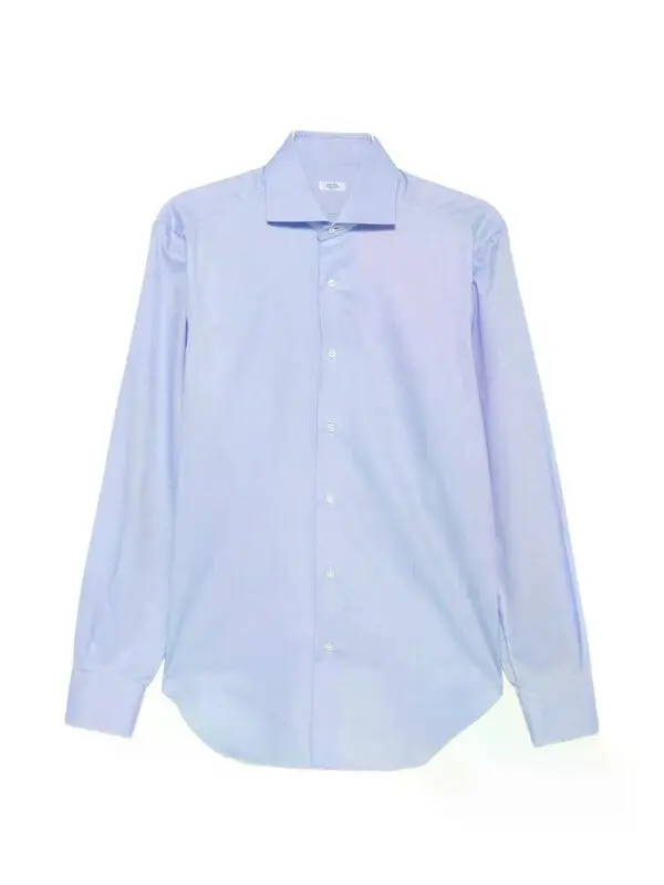 BARBA NAPOLI Herringbone-pattern Spread-collar Shirt