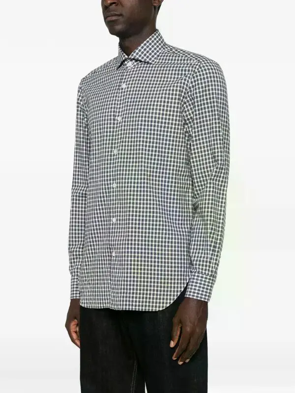 BARBA NAPOLI Gingham Long-sleeve Shirt