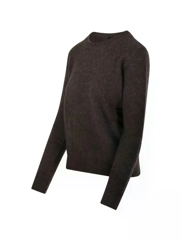 Max Mara Logo-embroidered Elbow-patch Sweater - Brown