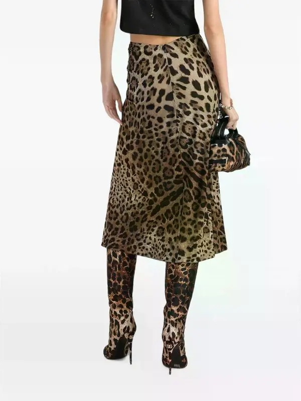 Dolce & Gabbana Leo-print Viscose Jersey Skirt