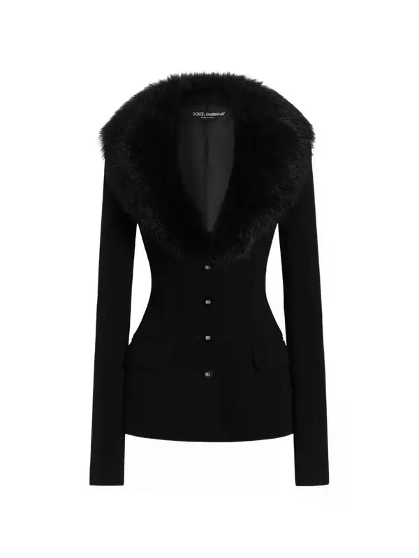 Dolce & Gabbana Single-breasted Wool Jacket - Black