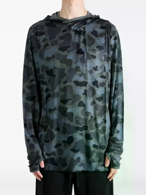 FREE FLY Bamboo Camouflage Print Hoodie Top
